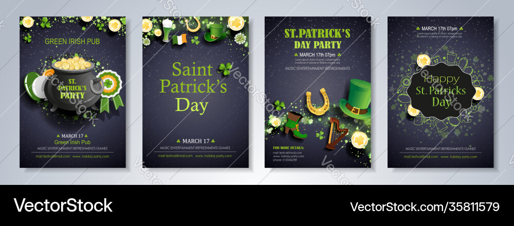Saint patricks day brochure template Royalty Free Vector