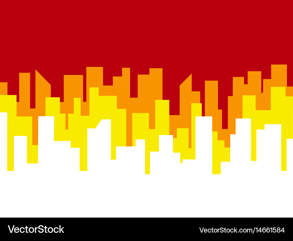 Poster template with red city skyline Royalty Free Vector