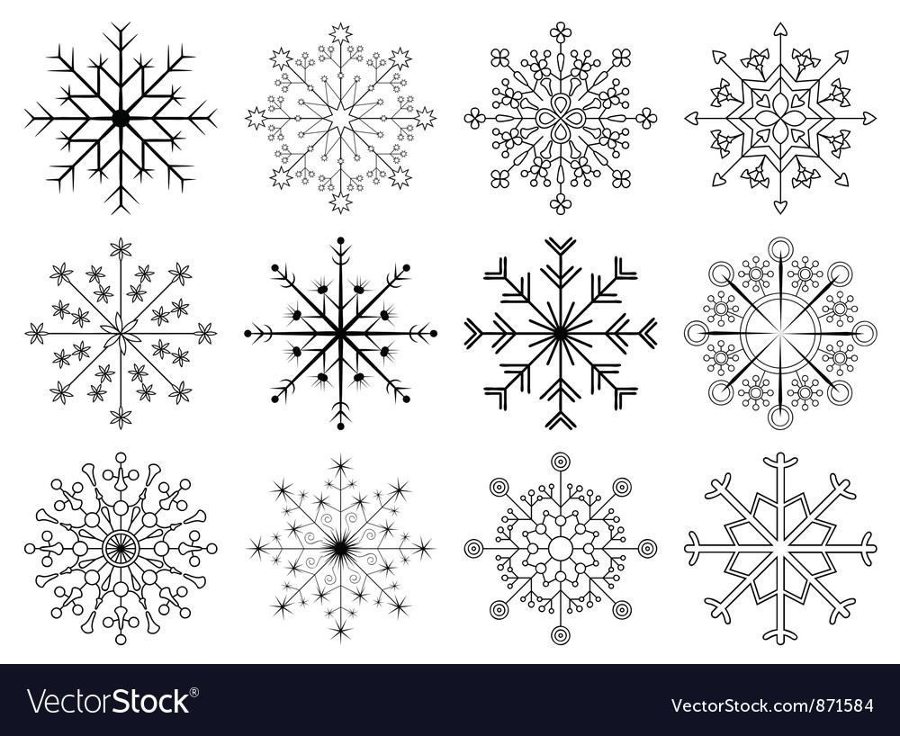 Snowflakes set Royalty Free Vector Image - VectorStock