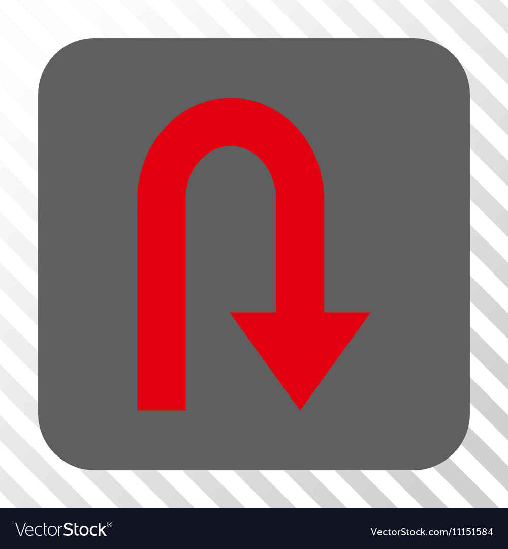 Turn Back Rounded Square Button Royalty Free Vector Image