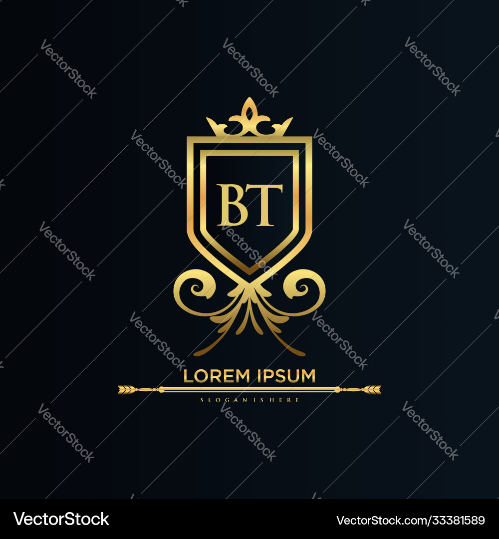 Bt letter initial with royal templateelegant Vector Image