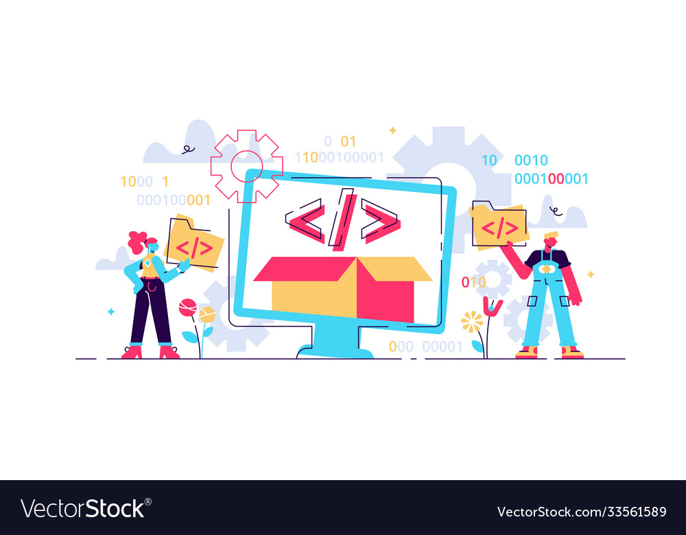 Open source flat tiny Royalty Free Vector Image