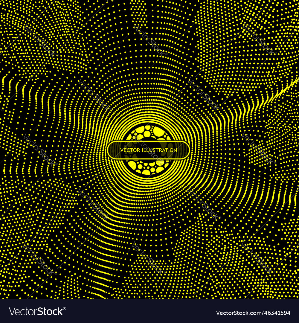 Array with dynamic particles yellow abstract Vector Image