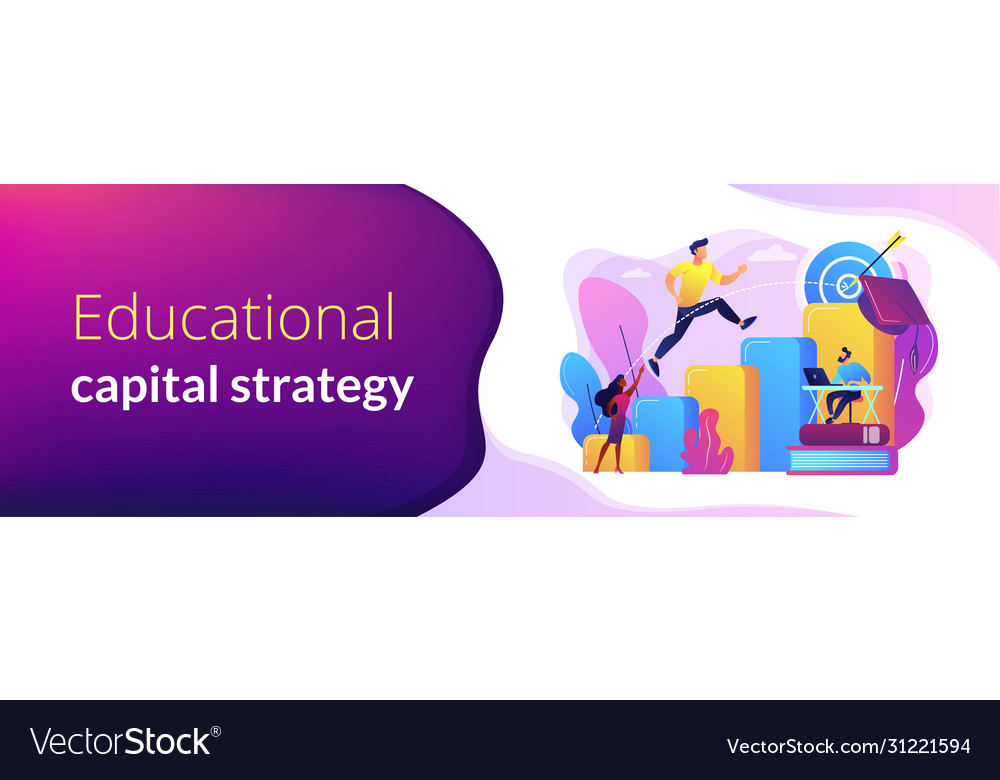 Educational trajectory concept banner header Vector Image