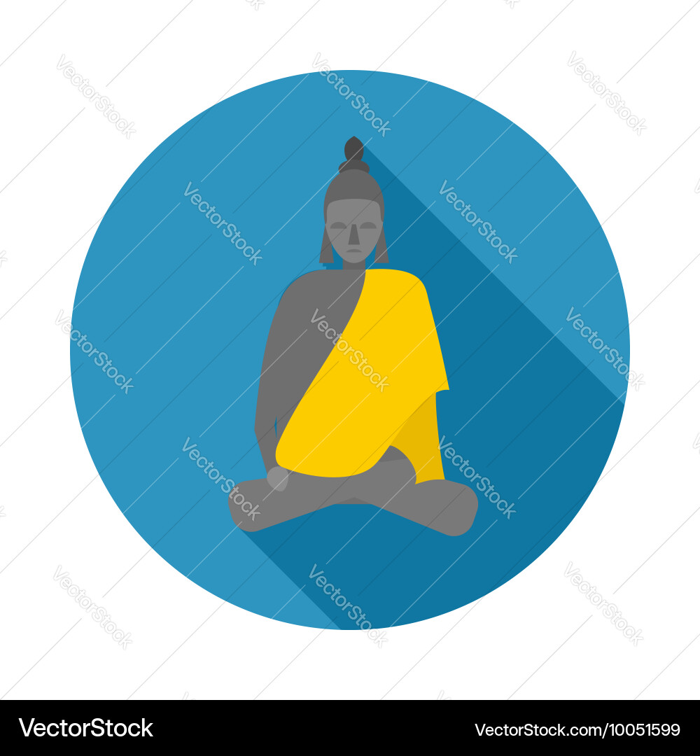 Buddha statue icon in flat style Royalty Free Vector Image