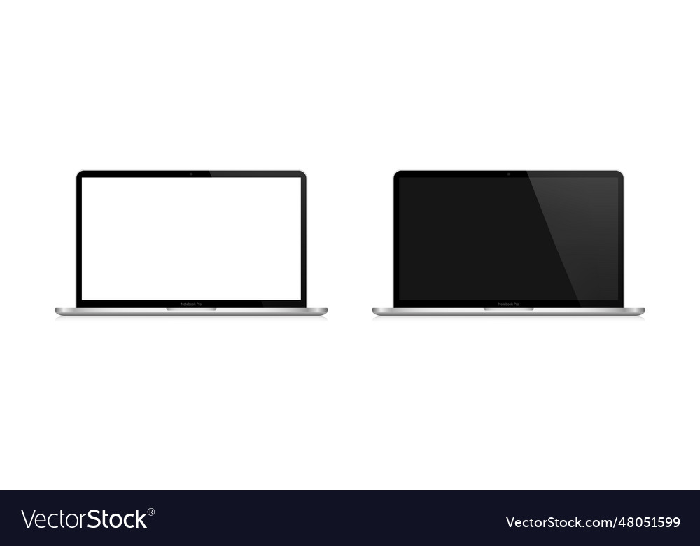 Laptop computer realistic mockup template Vector Image