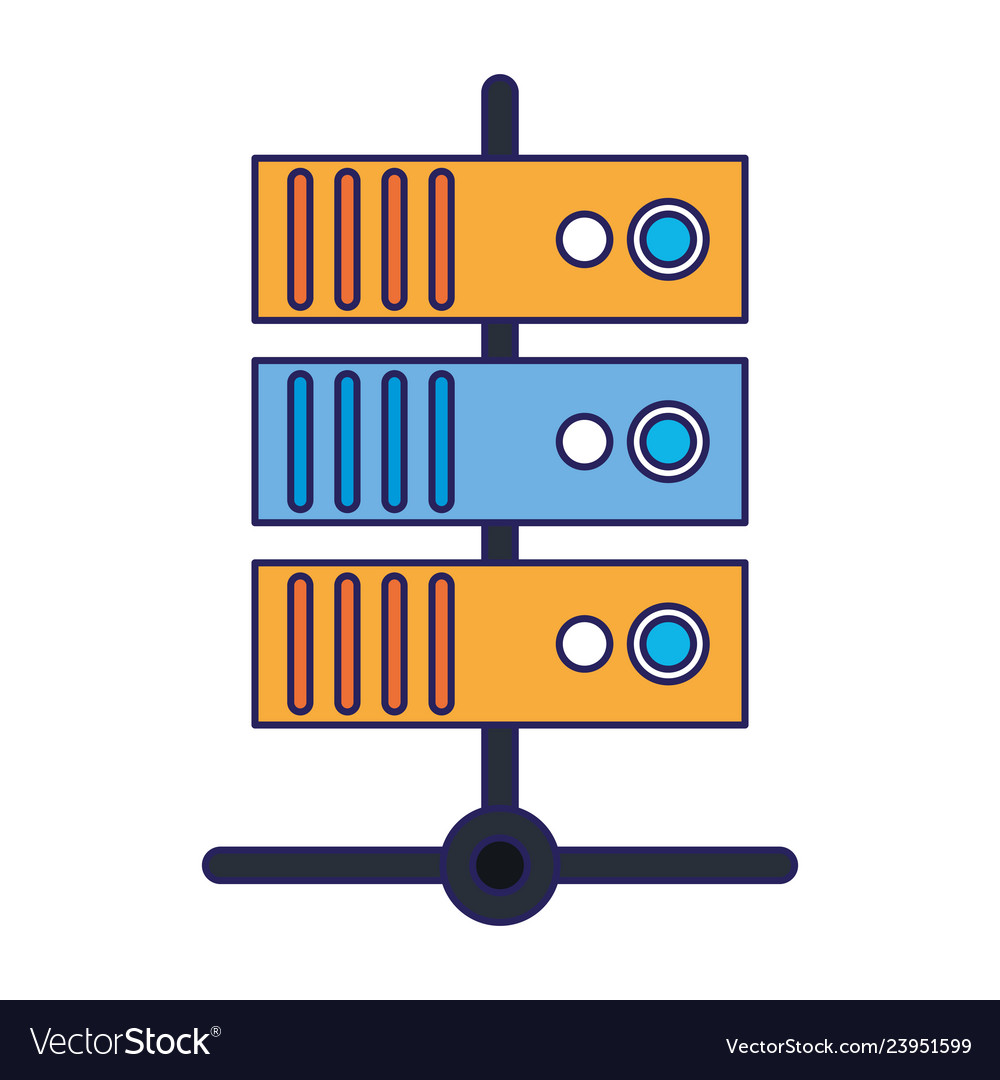 Servers Database Technology Blue Lines Royalty Free Vector