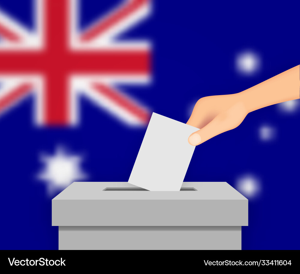 Australia election banner background ballot box Vector Image