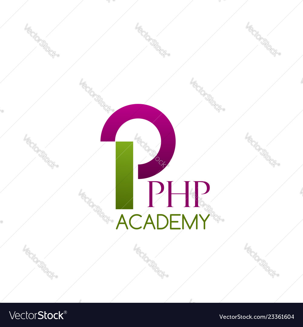 Badge for php academy Royalty Free Vector Image
