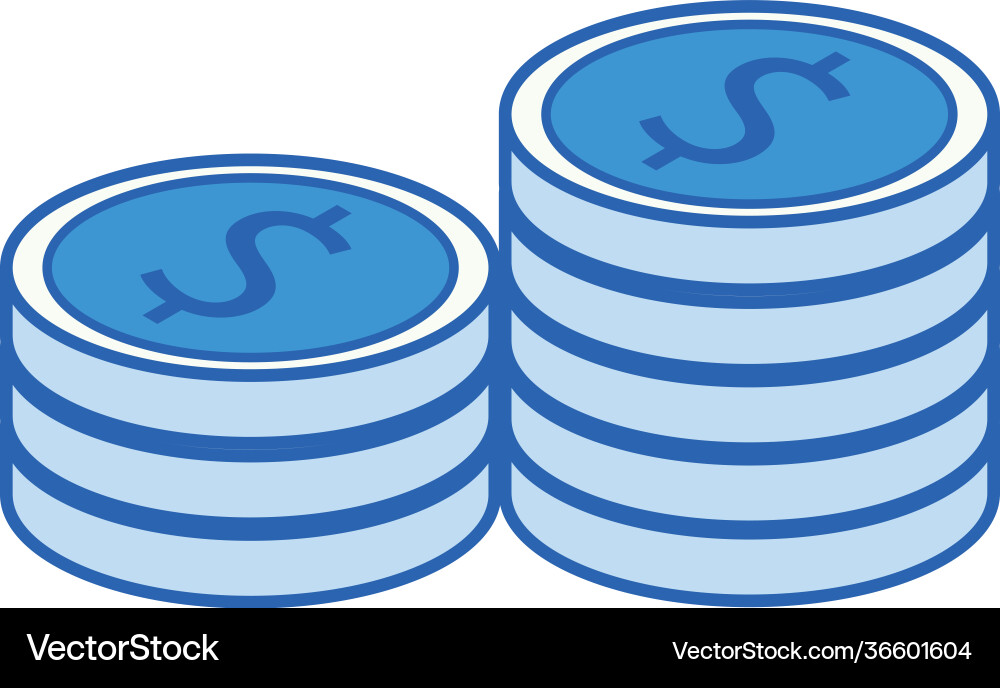 Isometric coins money Royalty Free Vector Image