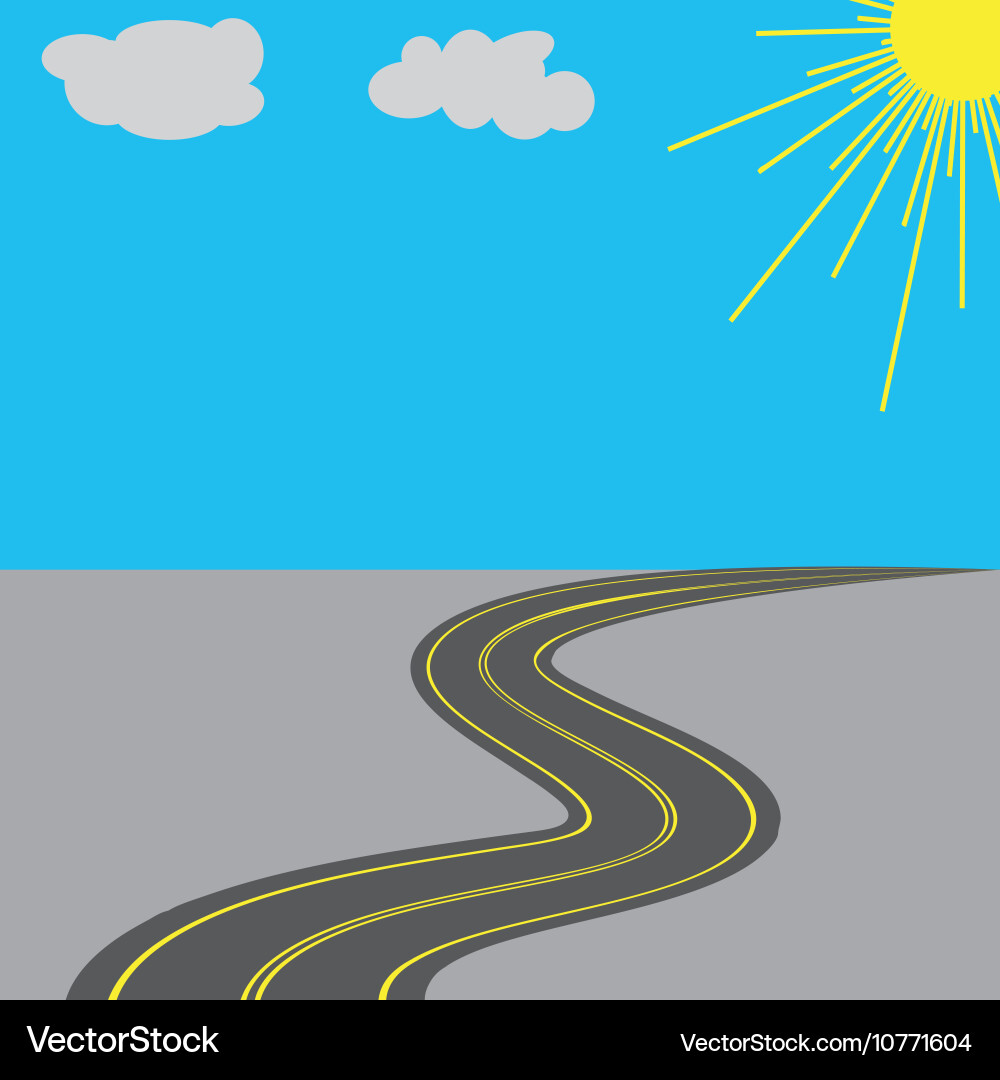 Road with yellow markings in long term Royalty Free Vector