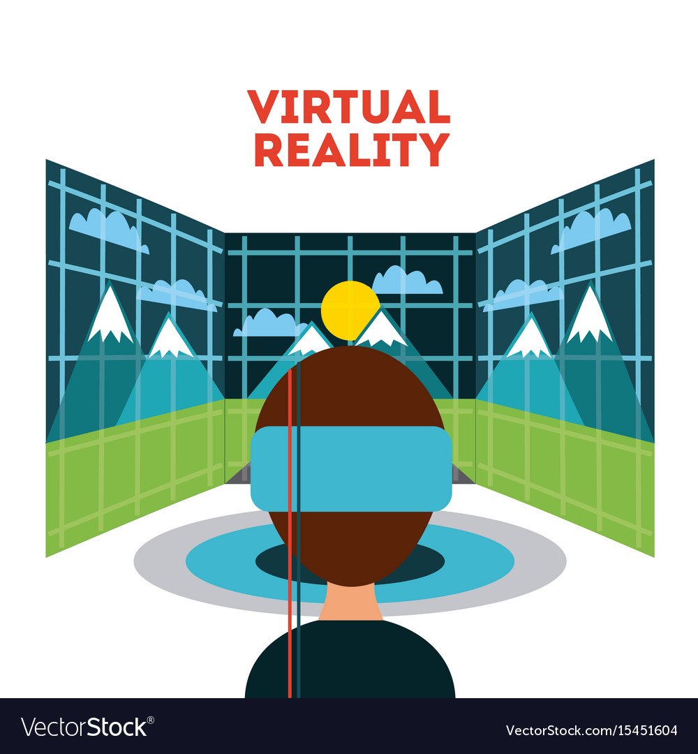 Virtual reality flat Royalty Free Vector Image