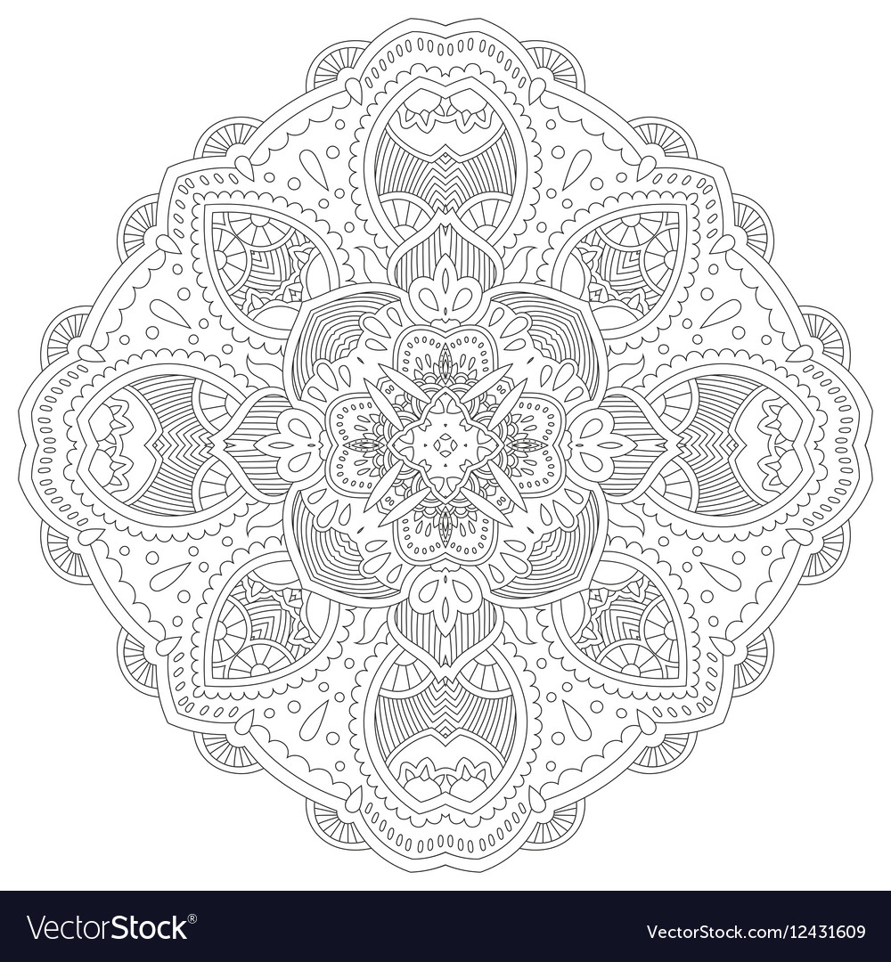 Circle mandala pattern Royalty Free Vector Image