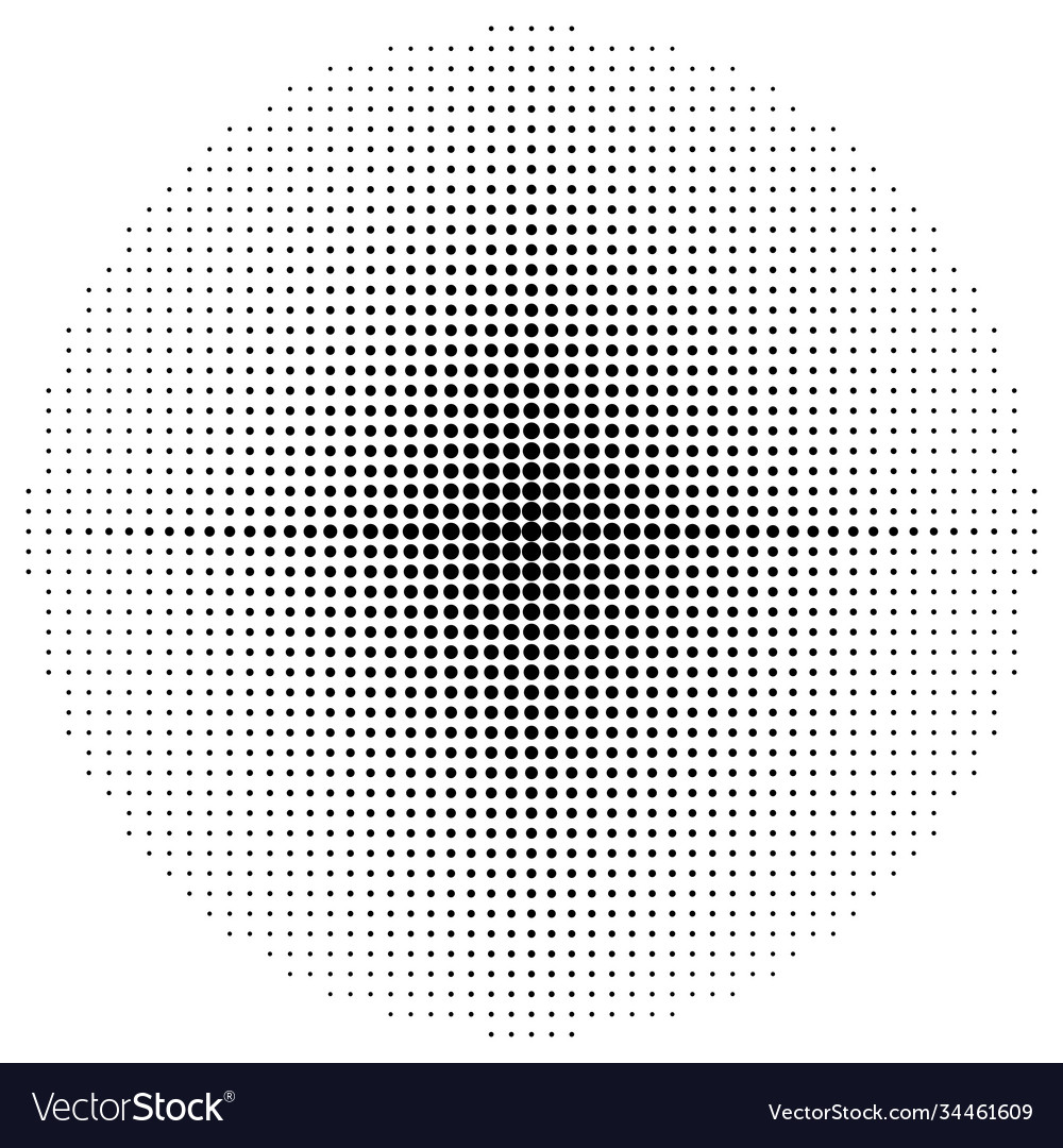 Halftone element dots circular pattern Royalty Free Vector