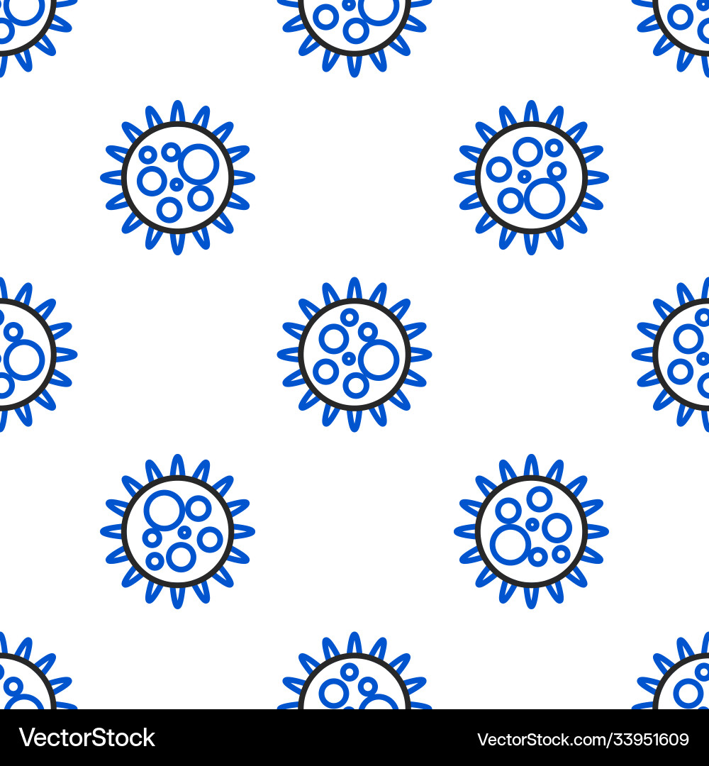 Line virus icon isolated seamless pattern on white