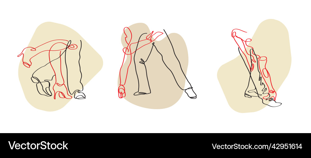 Abstract linear tango dance pose dancing tango Vector Image