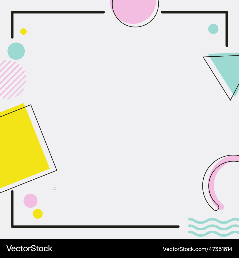 Abstract memphis frame background Royalty Free Vector Image