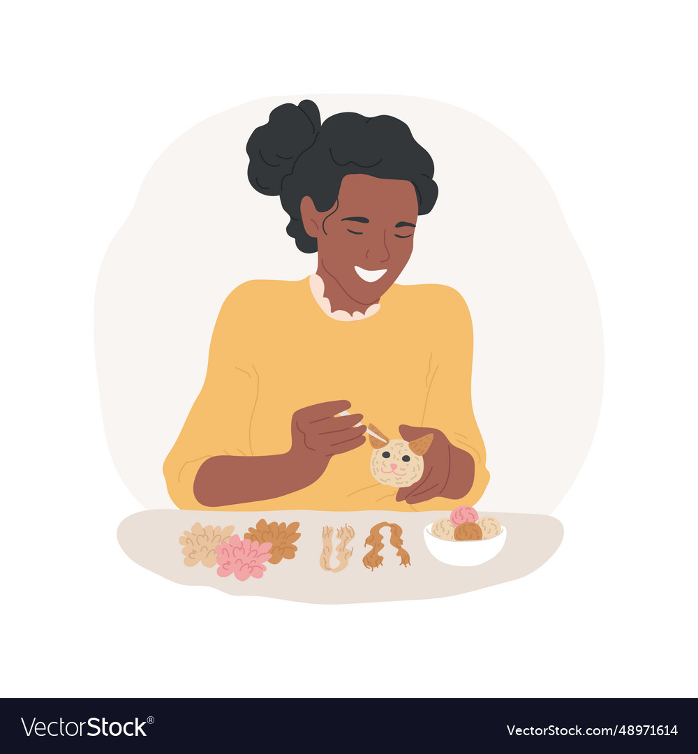 Felting isolated cartoon Royalty Free Vector Image Felting isolated cartoon Royalty Free Vector Image