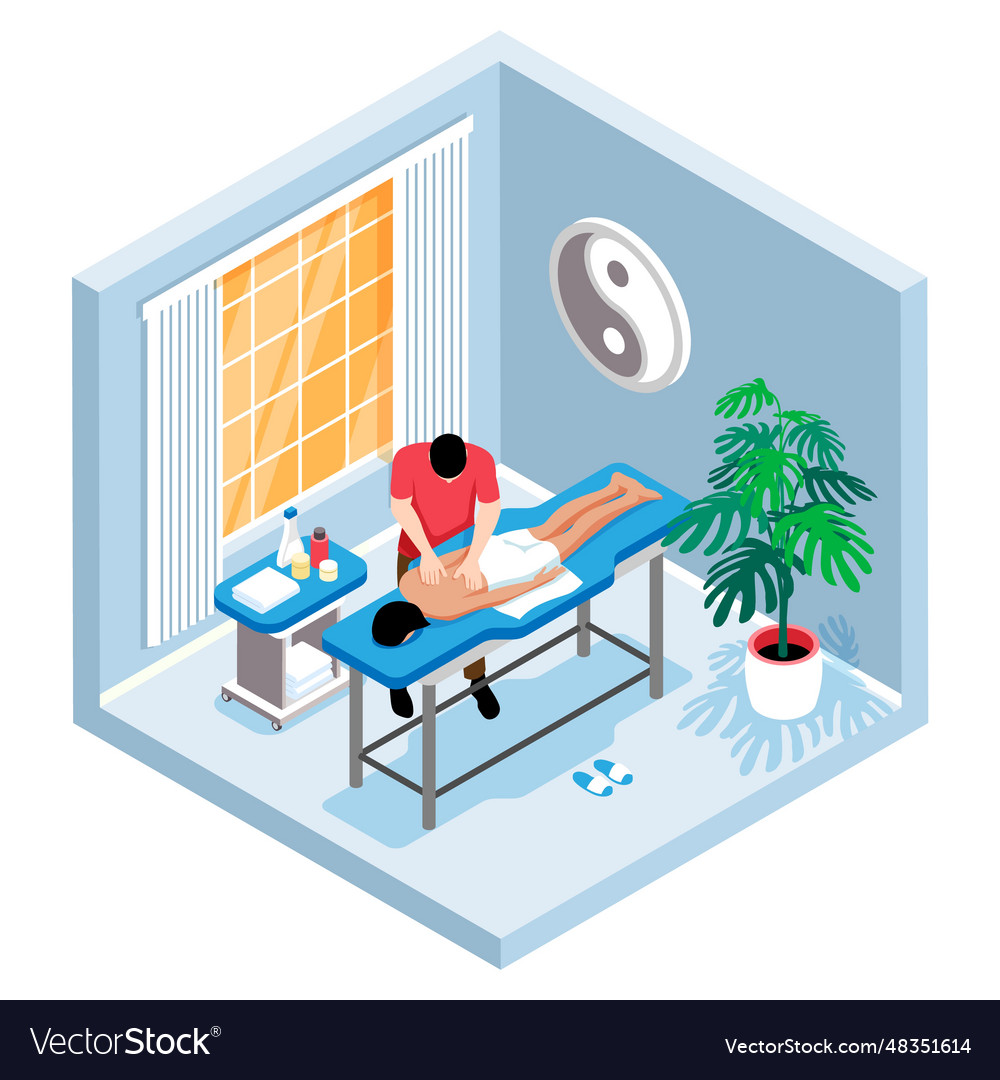 Isometric massage isolated composition Royalty Free Vector