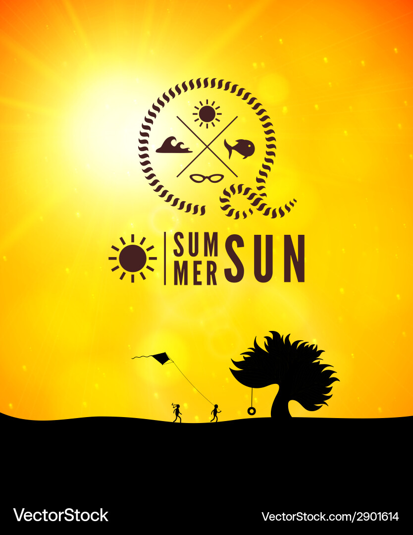 Poster summer theme healthy life style Royalty Free Vector