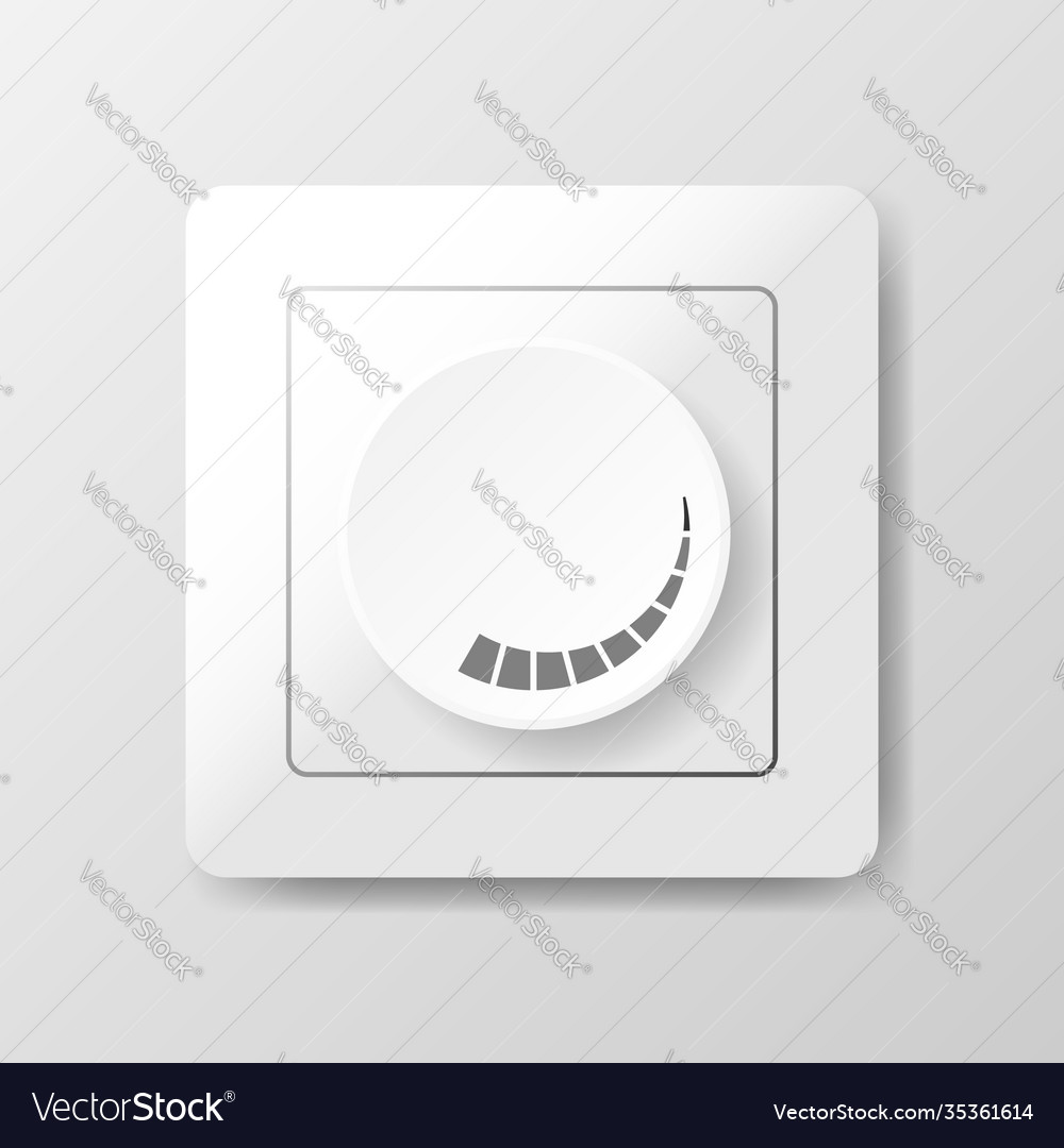 White technology music button volume knob Vector Image