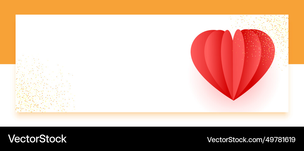 Creative papercut love heart banner Royalty Free Vector