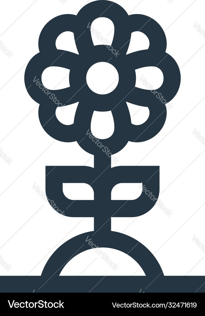 Flower icon isolated on white background outline Vector Image