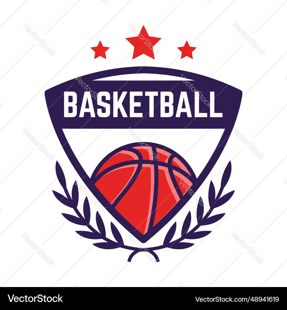 Minimalist basketball logo emblem template Vector Image