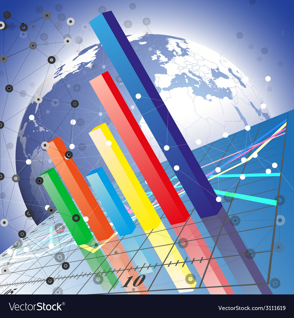 Progressive bar chart abstract Royalty Free Vector Image