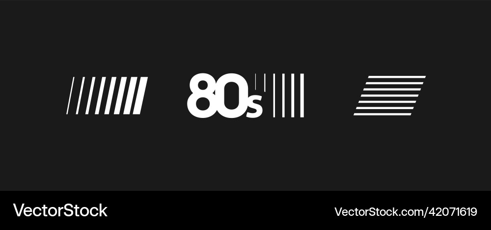 Set of retrowave design elements 80s title Vector Image