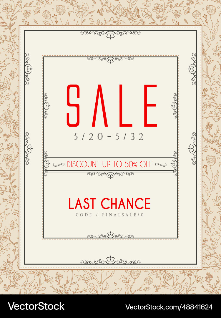 Classic sale poster design Royalty Free Vector Image