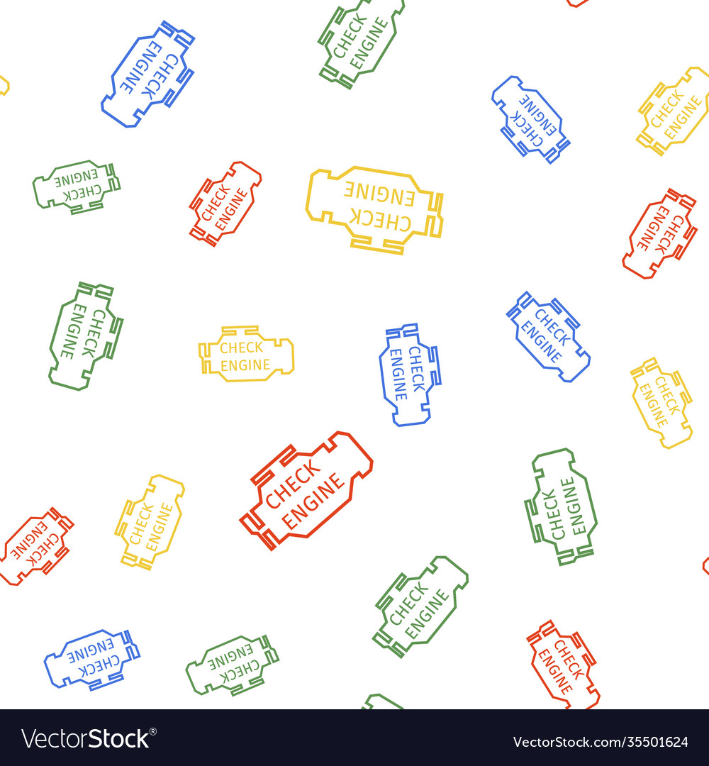 Color check engine icon isolated seamless pattern Vector Image Color check engine icon isolated seamless pattern Vector Image