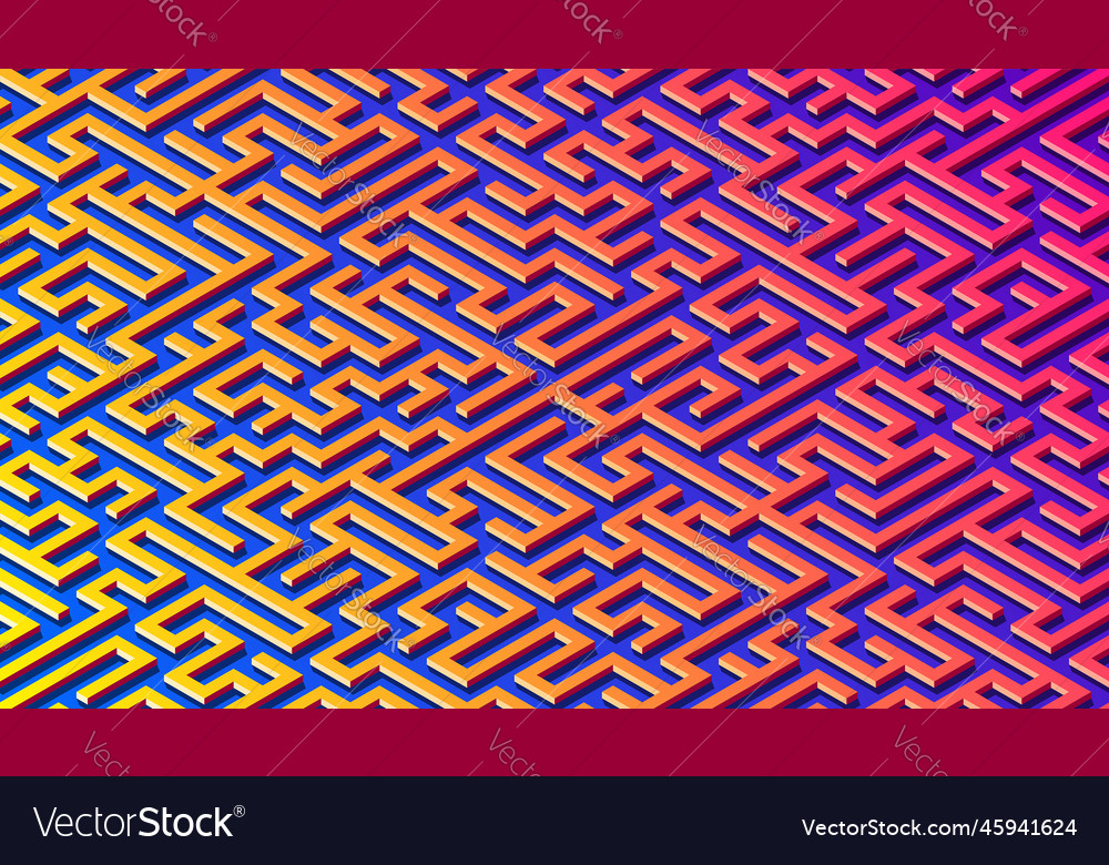 Maze pattern abstract background with vibrant Vector Image