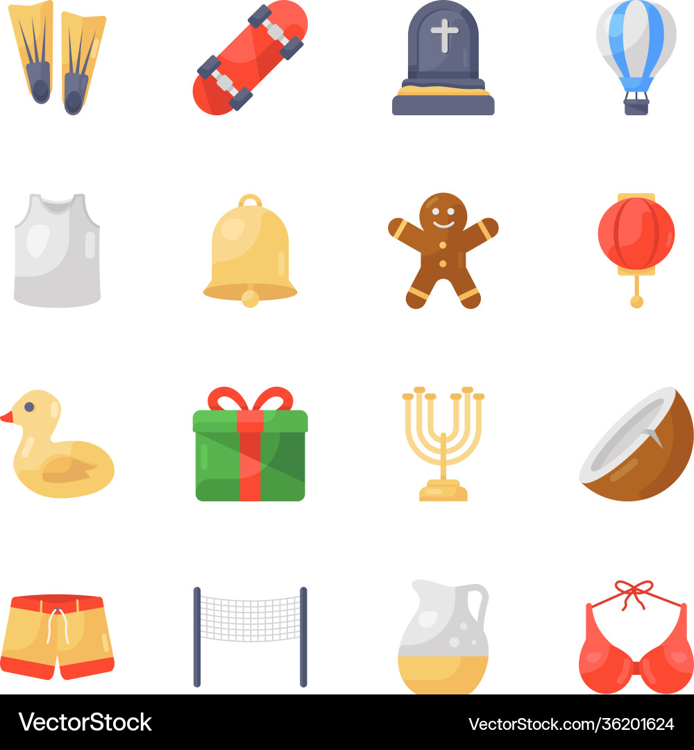 Travel accessories icon in modern flat style pack Vector Image