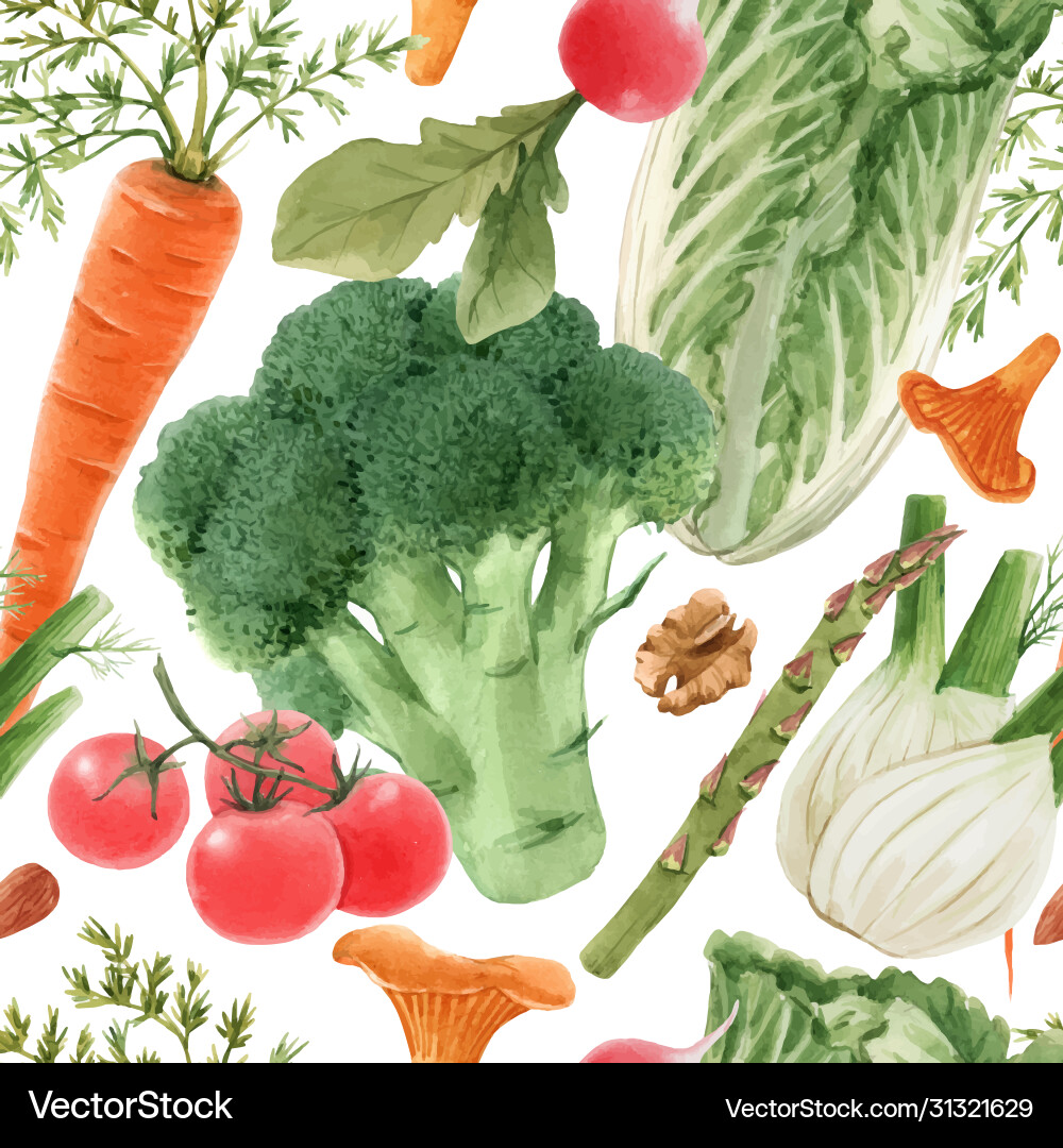Beautiful seamless pattern with watercolor Vector Image
