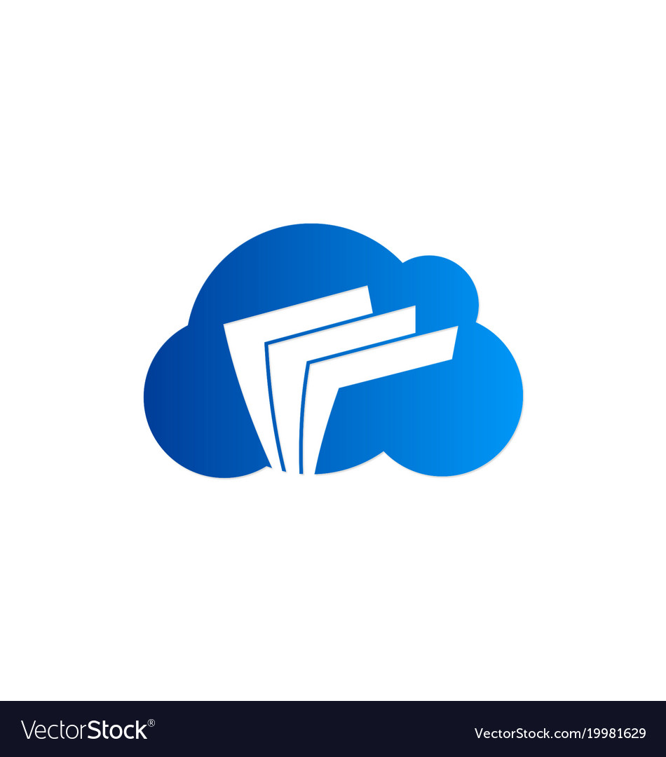 Cloud data file technology logo Royalty Free Vector Image