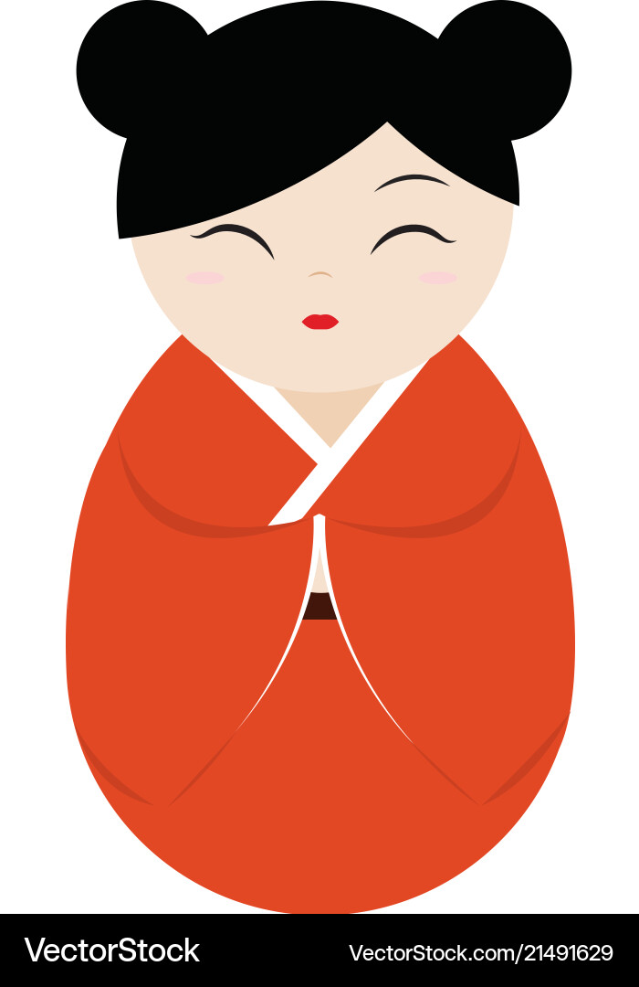 Cute geisha character Royalty Free Vector Image