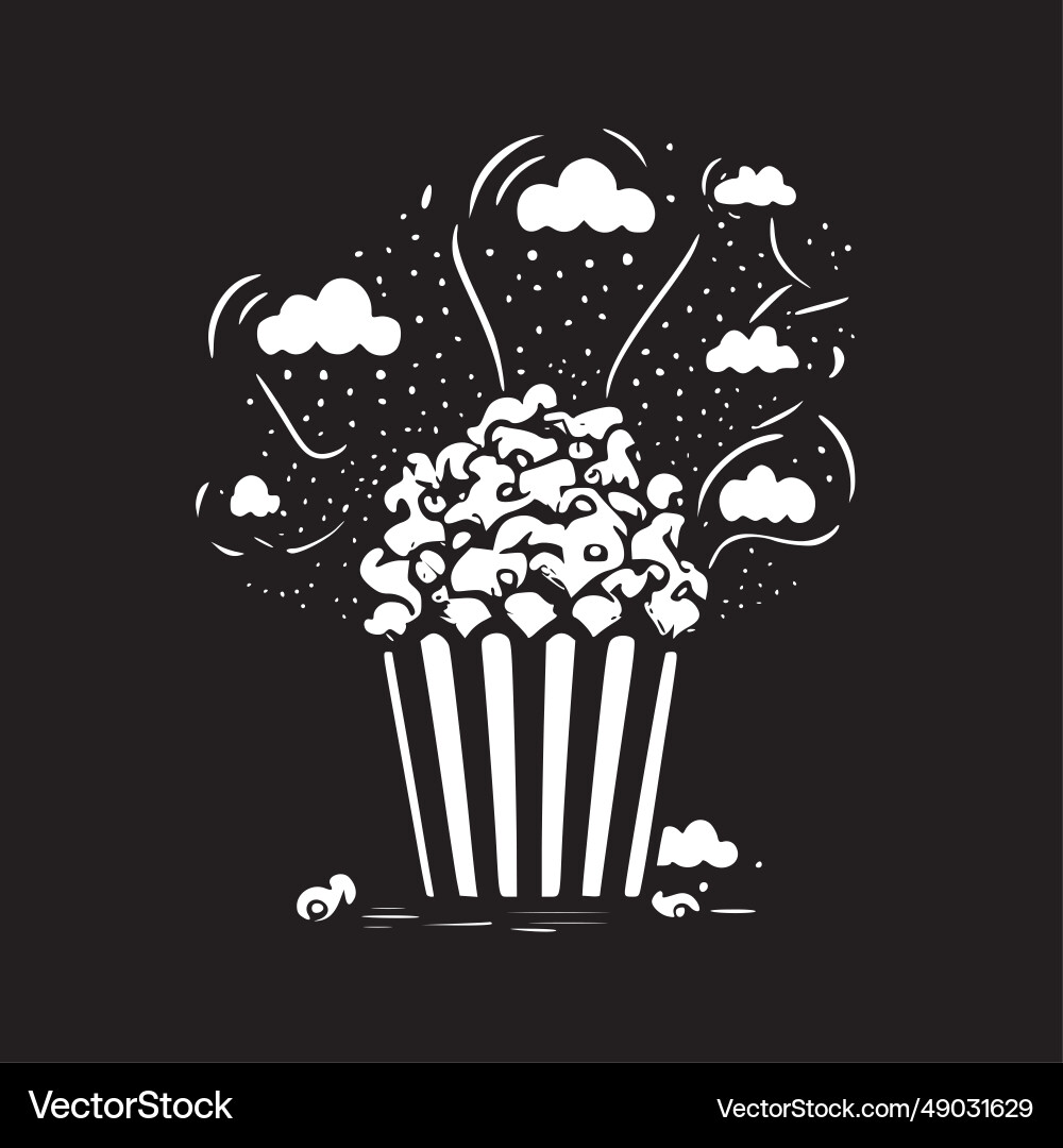 Popcorn - black and white Royalty Free Vector Image