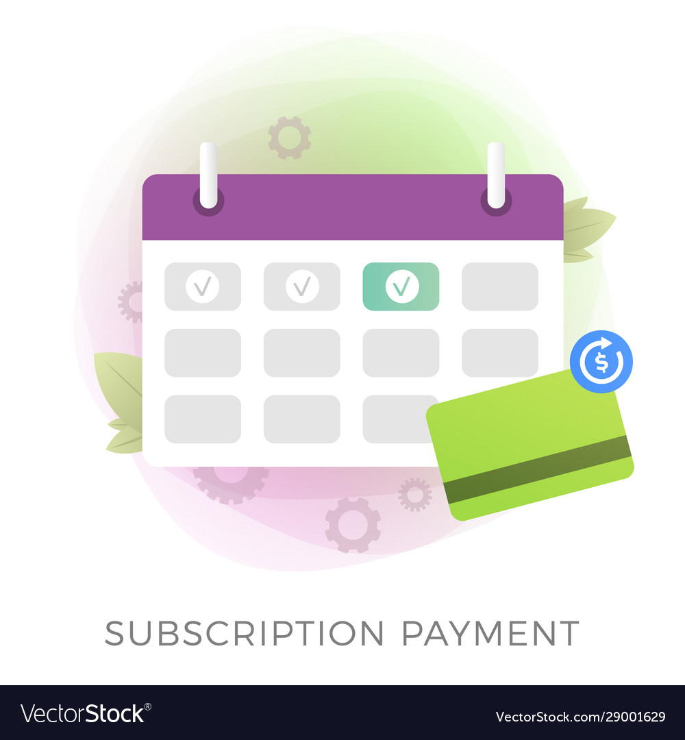 Subscription payment flat icon Royalty Free Vector Image