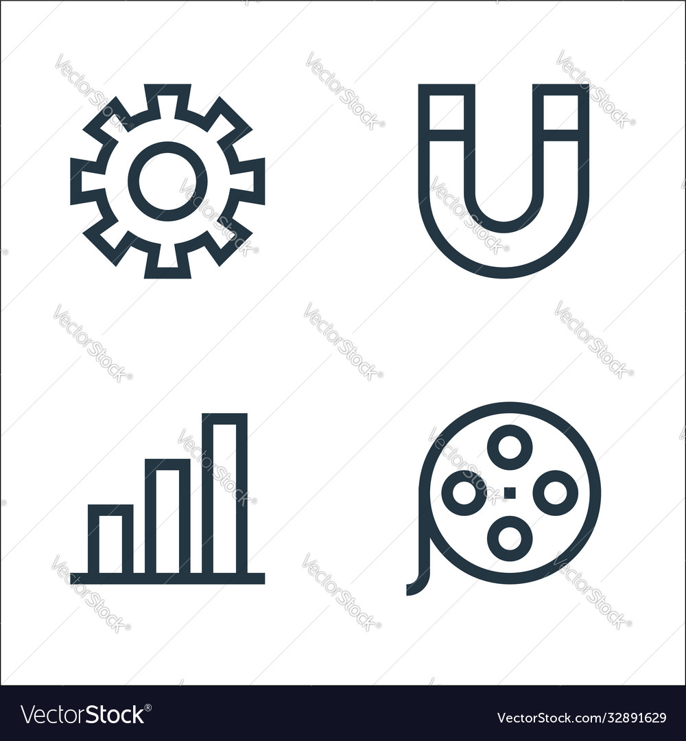 Web essentials line icons linear set quality line Vector Image