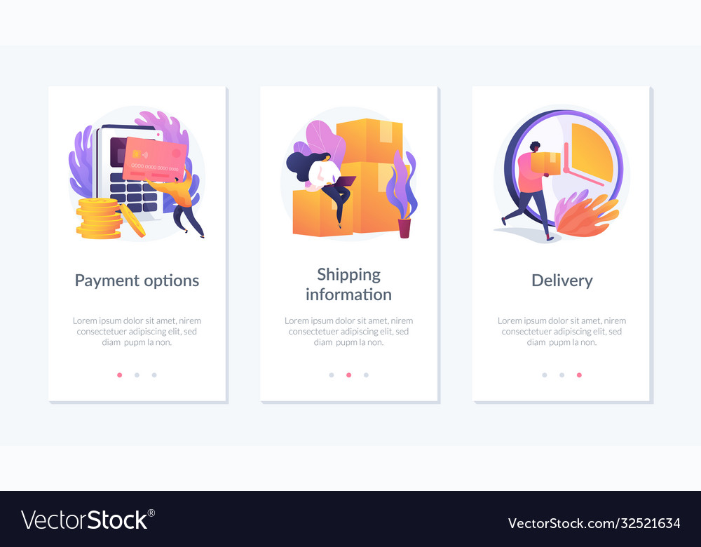 E-commerce app interface template Royalty Free Vector Image