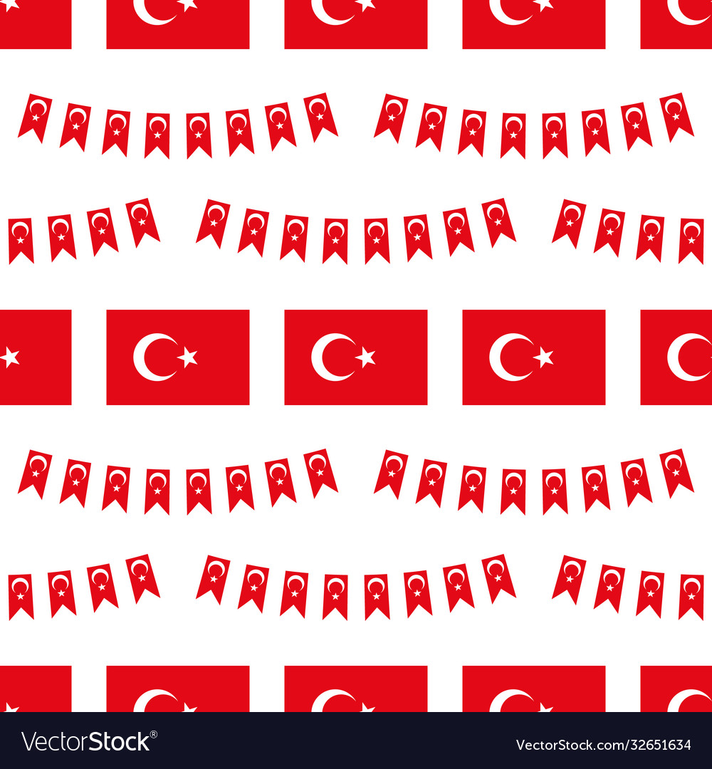 Flag turkey design elements seamless pattern Vector Image