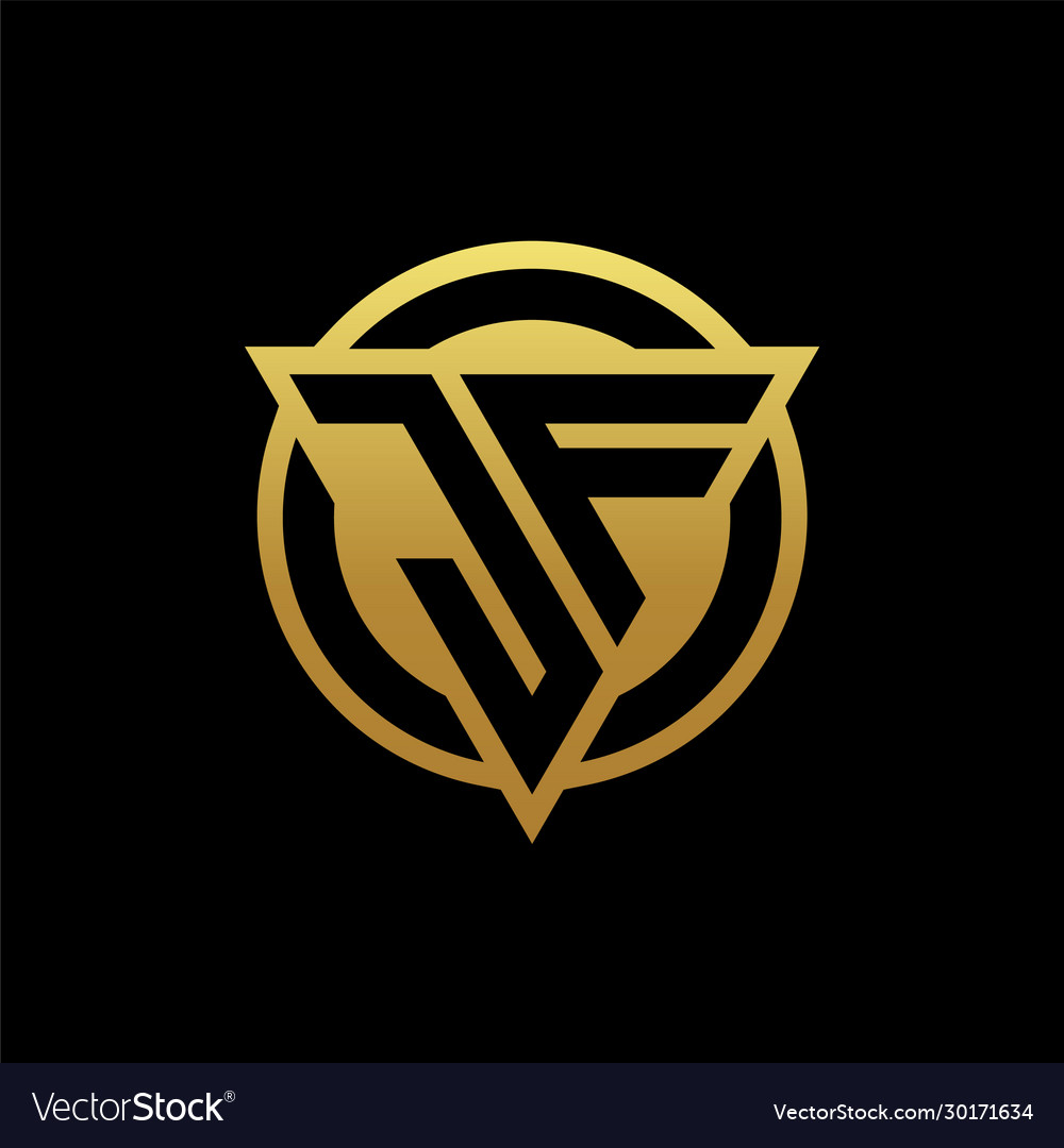 Jf logo monogram with triangle shape and circle Vector Image