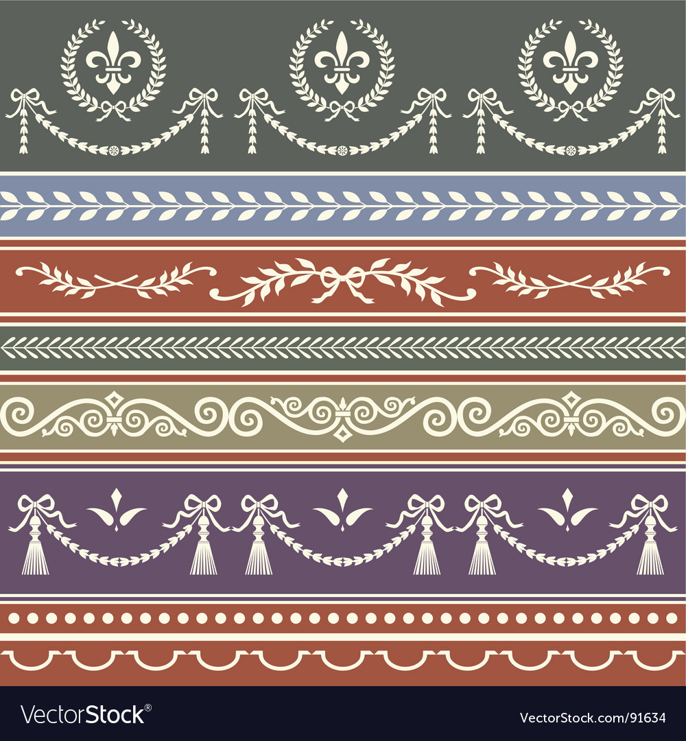 Repeating classic borders Royalty Free Vector Image
