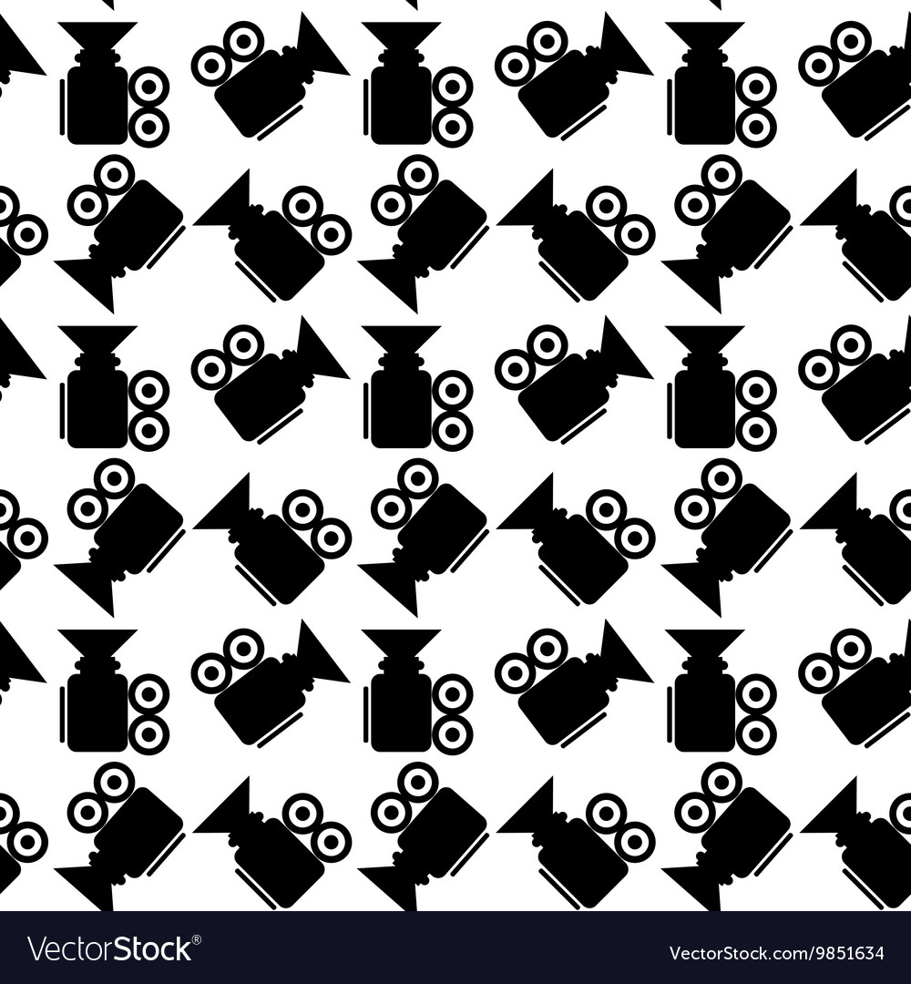 Seamless pattern video camera Royalty Free Vector Image
