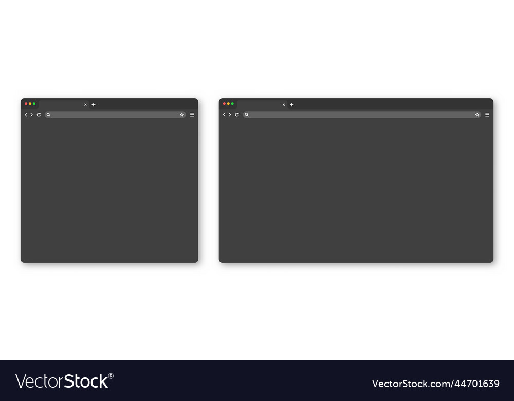 Blank Web Browser Window With Tab Toolbar Vector Image