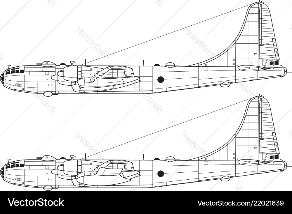 Boeing b-50 superfortress Royalty Free Vector Image