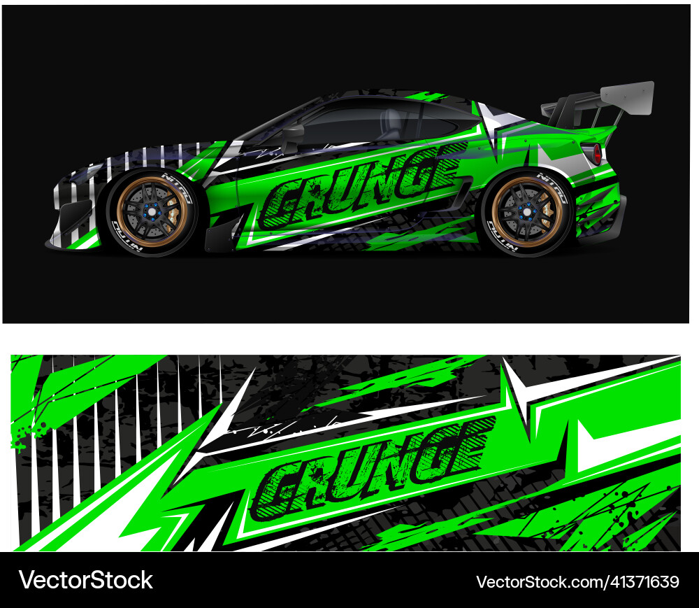 Car wrap decal vinyl for racing graphics Vector Image