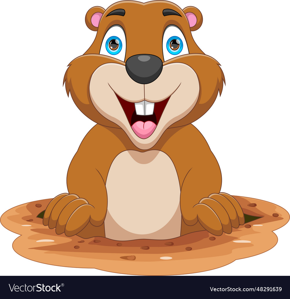 Cute Groundhog Cartoon Royalty Free Vector Image
