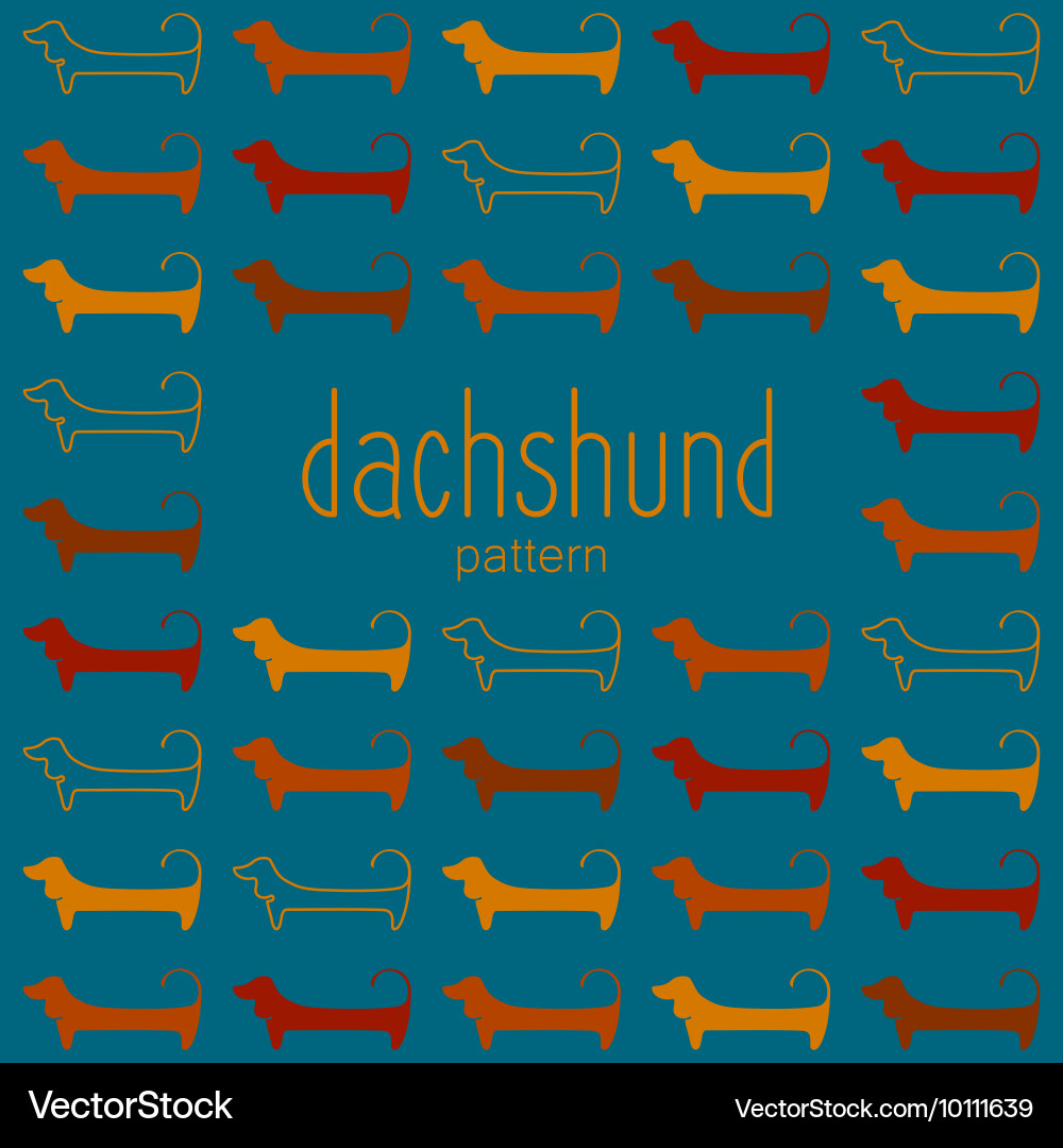 Dachshund pattern template Royalty Free Vector Image